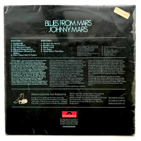 Johnny Mars - Blues From Mars - LP Vinyl Piringan Hitam PH