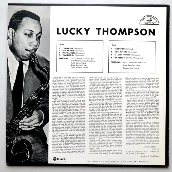 Lucky Thompson Featuring Oscar Pettiford - Vol.1 - LP Vinyl PH