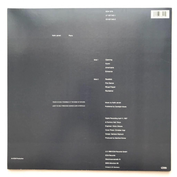Keith Jarrett - Dark Intervals - LP Vinyl Piringan Hitam PH