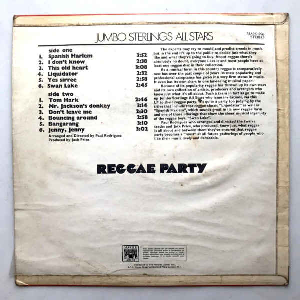 Jumbo Sterlings All Stars - Reggae Party - LP Vinyl Piringan Hitam PH