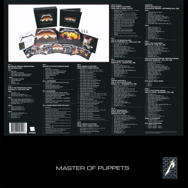 Metallica - Master Of Puppets - Boxset,10 CD / 2 DVD / 3 LP / 1 Cassette