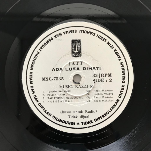 Jatt - Ada Luka di Hati - LP Vinyl Piringan Hitam PH Jatt - Ada Luka di Hati - LP Vinyl Piringan Hitam PH