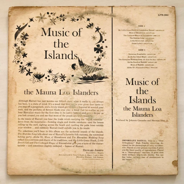 Mauna Loa Islanders, The - Music Of The Islands - LP Vinyl PH