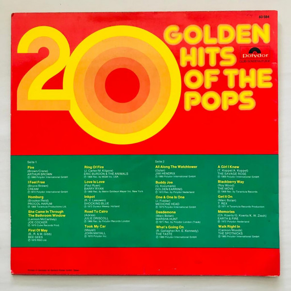Various - 20 Golden Hits Of The Pops - LP Vinyl PH