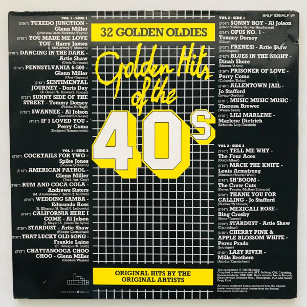 Various - Golden Hits Of The 40s - 2 LP Vinyl PH